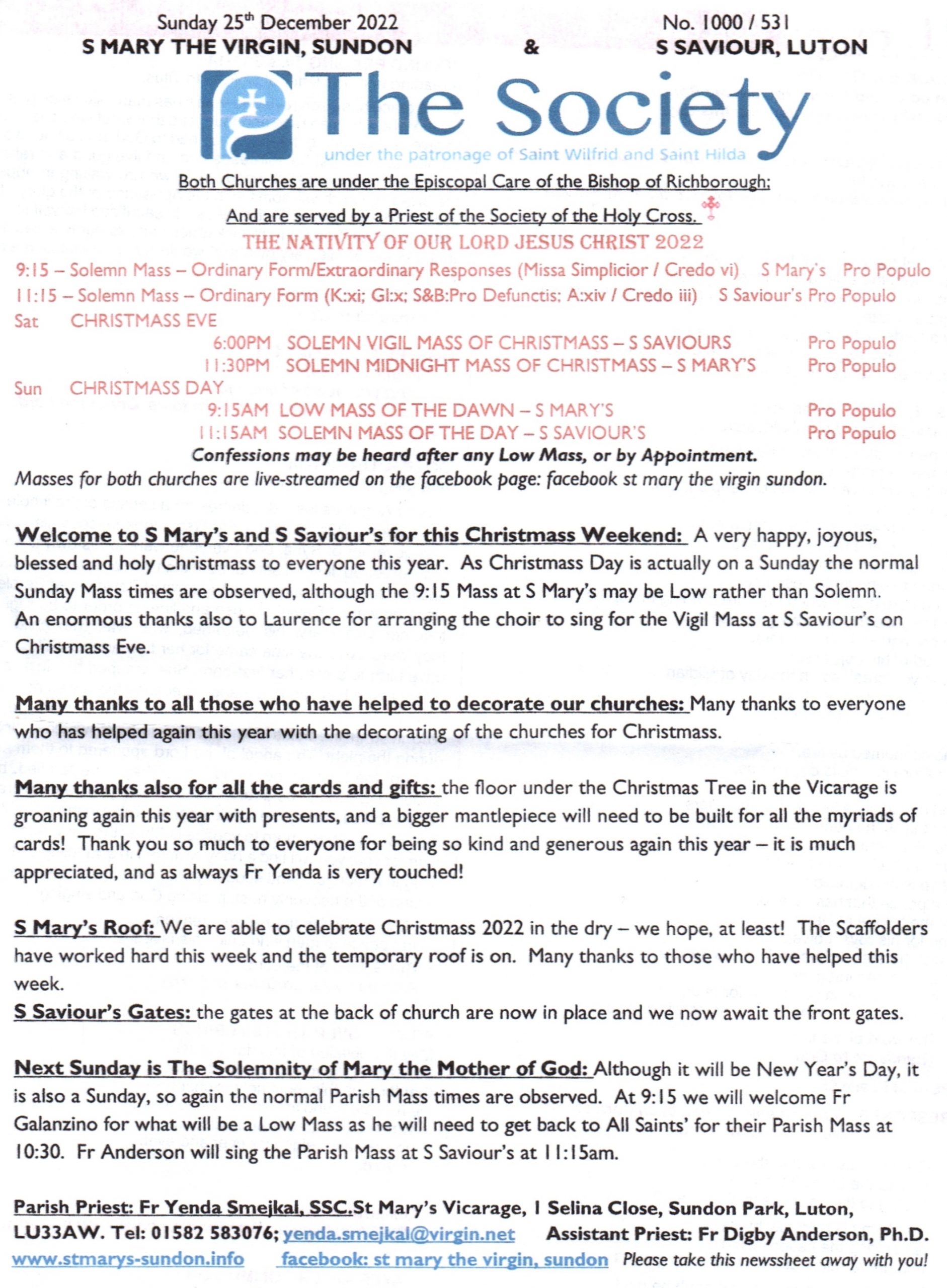 St Mary's Church Sundon – The Parish Church of Upper & Lower Sundon ...