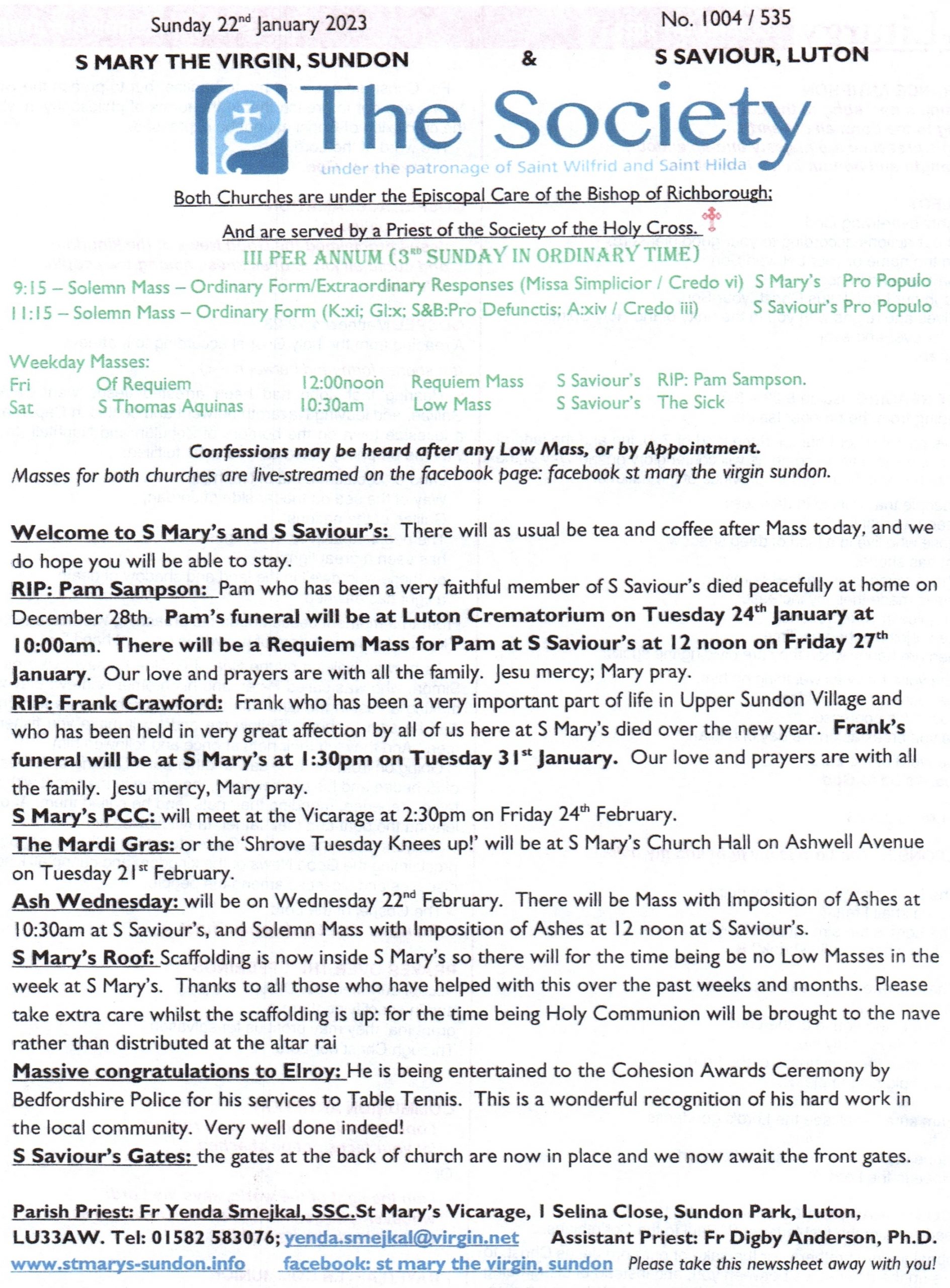 St Mary's Church Sundon – The Parish Church of Upper & Lower Sundon ...