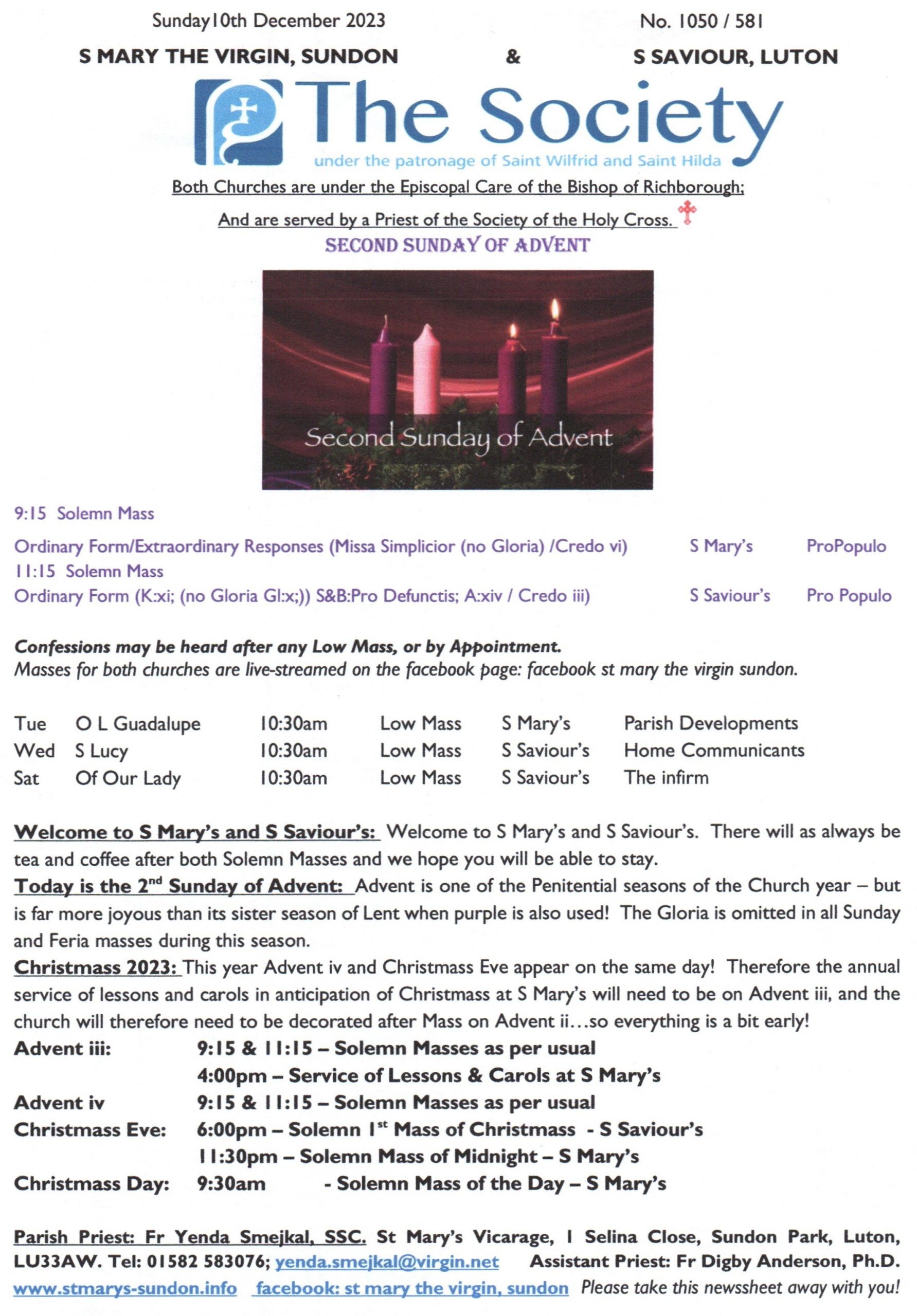 Sunday 10th December 2023 – St Mary's Church Sundon